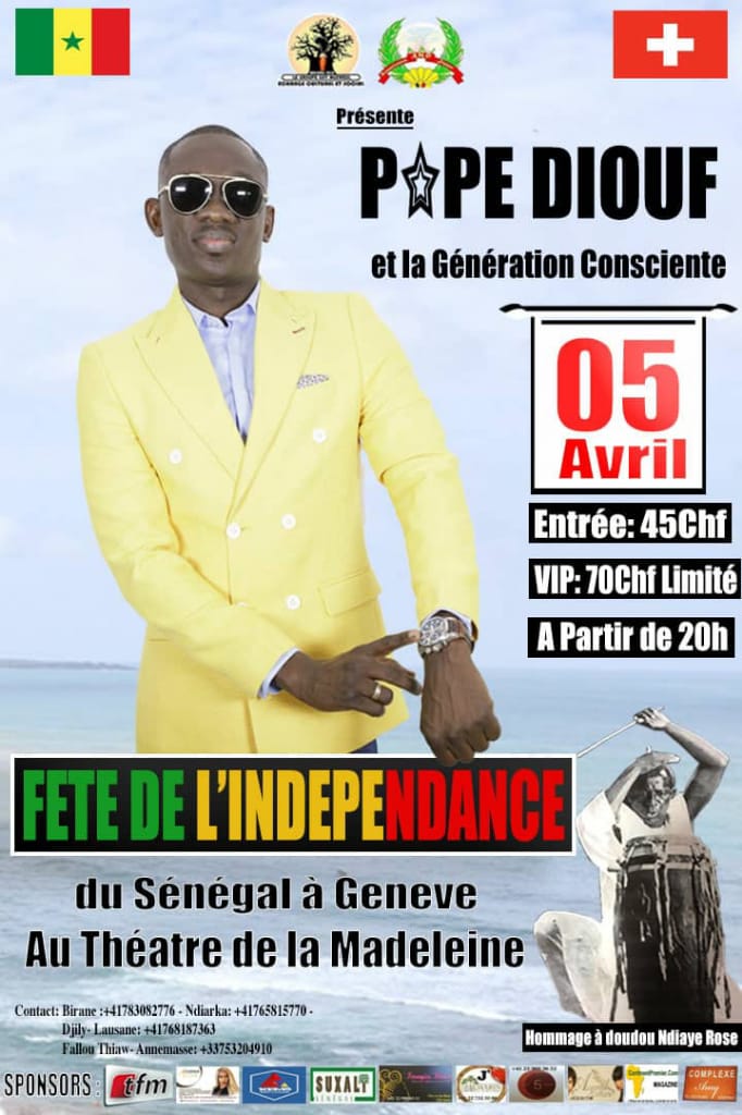 Indépendance du Sénégal à Genéve, Pape Diouf "Doumaléne May Dara" le 05 ...